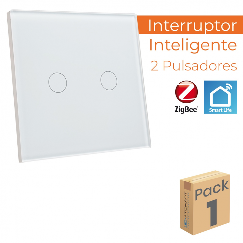 ZigBee Smart Glass Schalter Ohne oder mit neutralem Kabel 2 Weg | LED ...