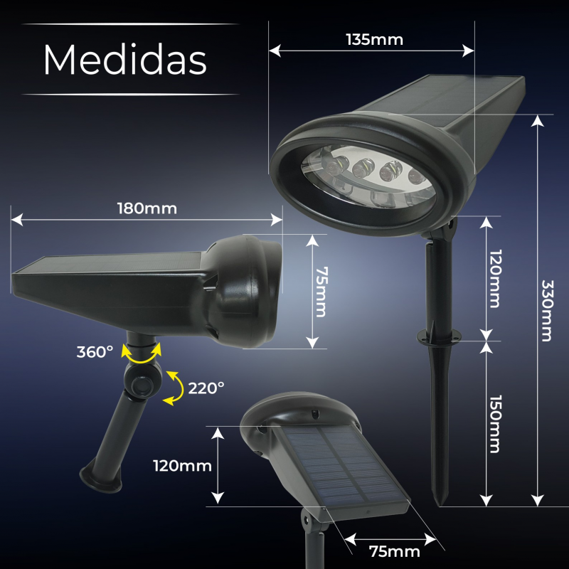 Luz Solar LED Exterior con Sensor lumínico | LED ATOMANT