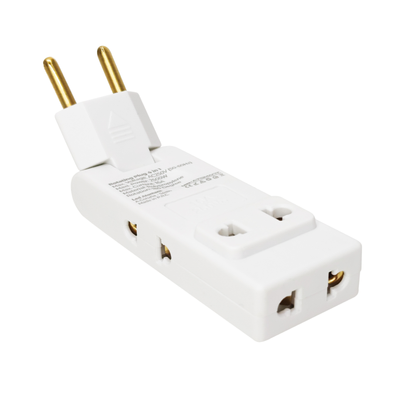 Ultra Flat Plug with 4 Sockets (European and American) 180º Rotating ...
