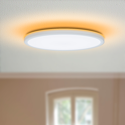 Runde LED Deckenleuchte 24W mit App und Fernbedienung | Dimmbar CCT ...