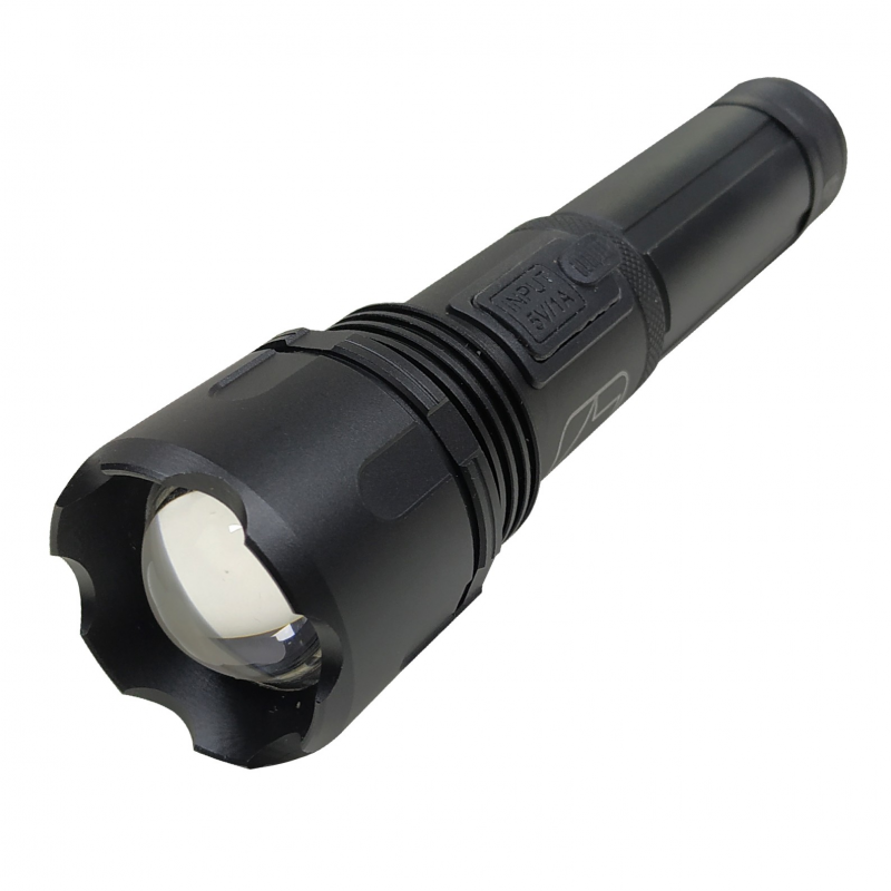 Handheld LED Flashlight USB Zoom 1000LM IPX4 + 4 Accessories | LED ATOMANT