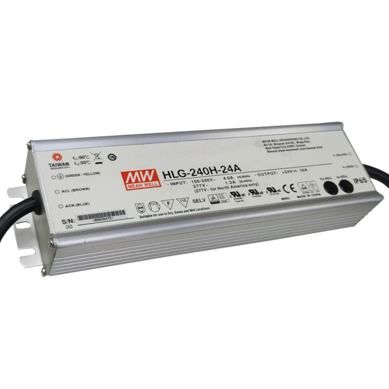 Transformador Mean Well 240W 24V 10A IP65 Ajustável | LED ATOMANT