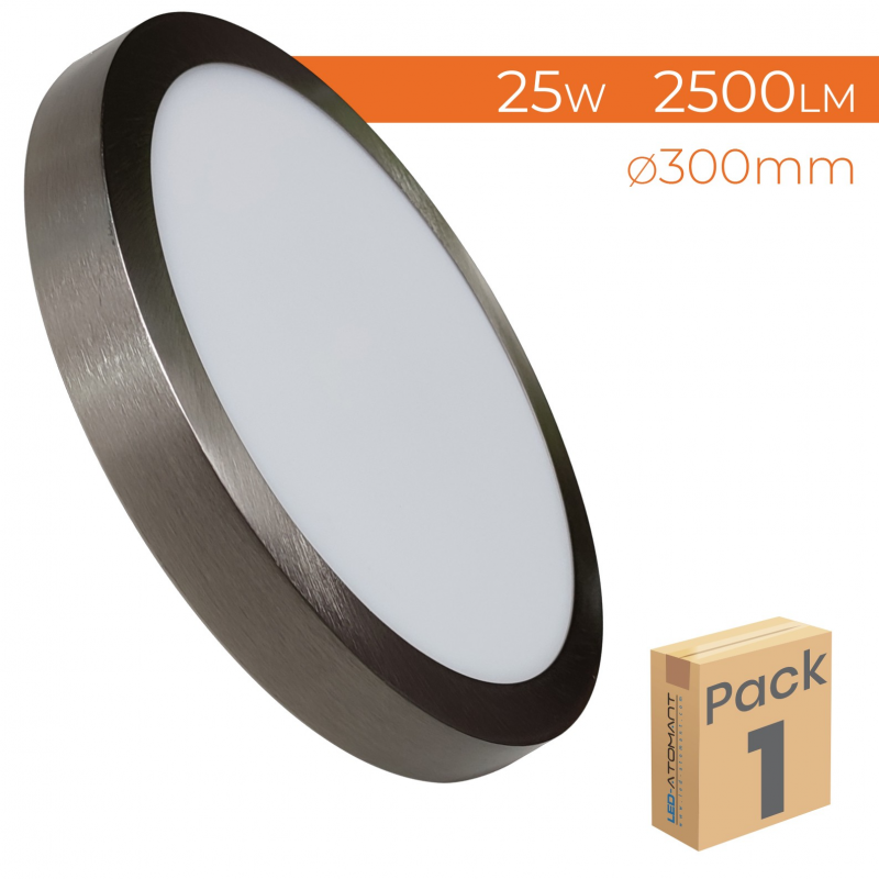 Round LED Surface Ceiling Light CCT 25W 2500LM 300mm Silver Frame | LED ...